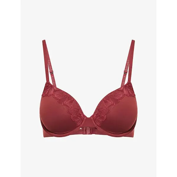 Calvin Klein Perfectly Fit Lace Stretch-woven Push-up Bra - Alluring Pink