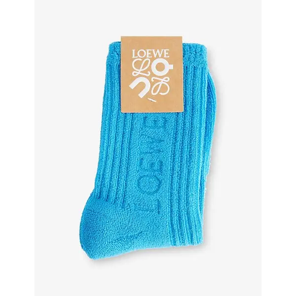 Loewe X On Branded Cotton-blend Socks - Blue