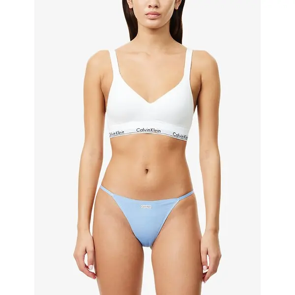 Calvin Klein String High-rise Stretch-cotton Blend Thong