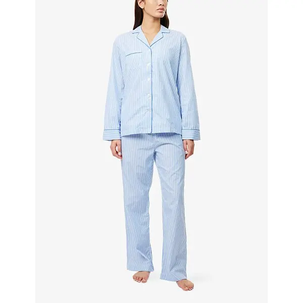 Derek Rose James Striped Cotton-poplin Pyjama Set