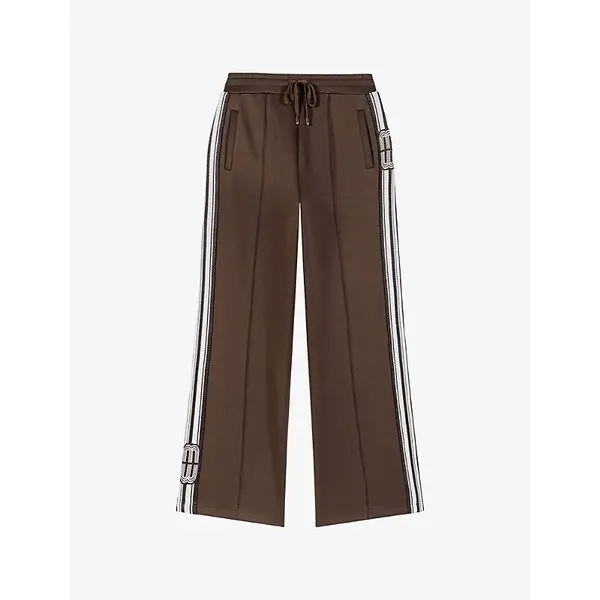 Maje Side-stripe Straight Stretch-jersey Trousers