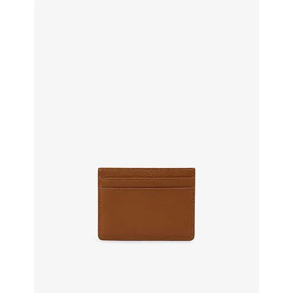 Sandro Logo-embossed Leather Card Holder - Cognac