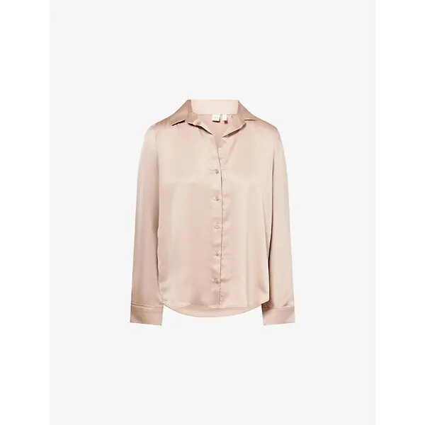 Calvin Klein Satin Sheen Pyjama Shirt - Cedar