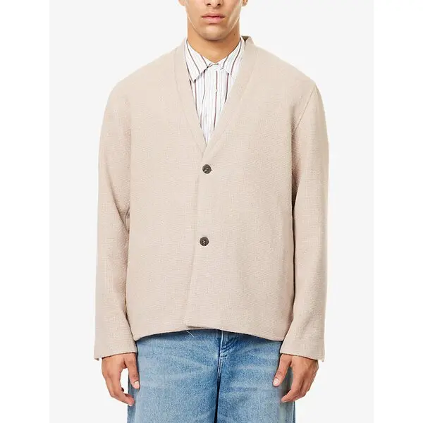 NOBL Collarless Knitted Jacket