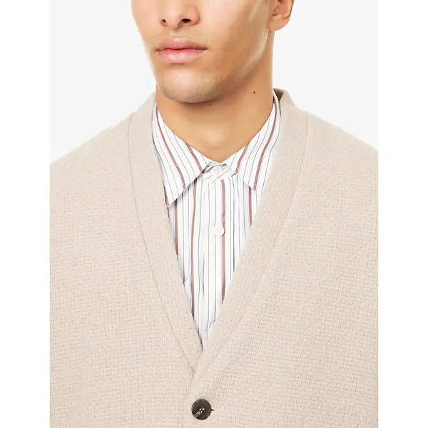 NOBL Collarless Knitted Jacket