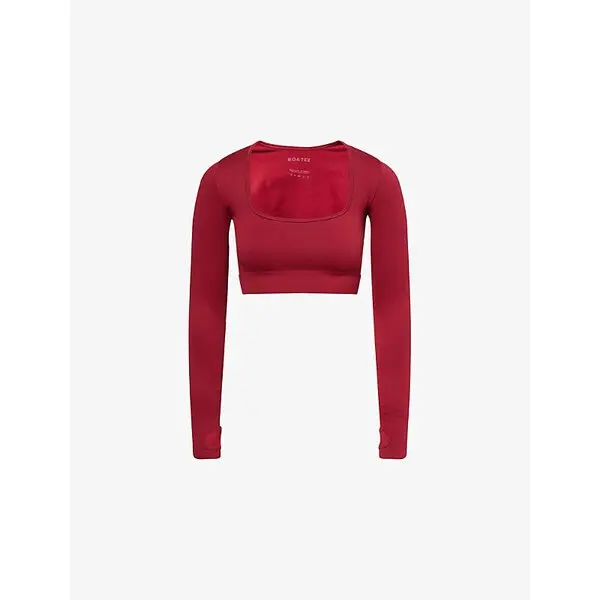 Bo+tee Stretch-woven Crop Top - Burgundy