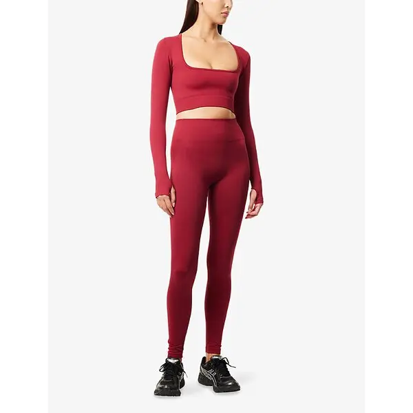 Bo+tee Stretch-woven Crop Top - Burgundy