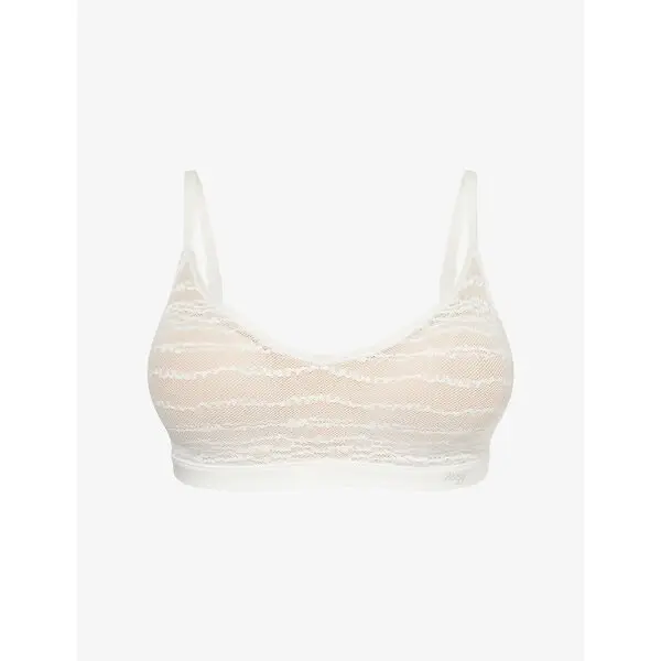 SLOGGI Free Evolve Padded Lace Bra - Silk White