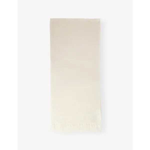 Eleventy Bouclé-texture Cashmere-blend Scarf - White And Beige