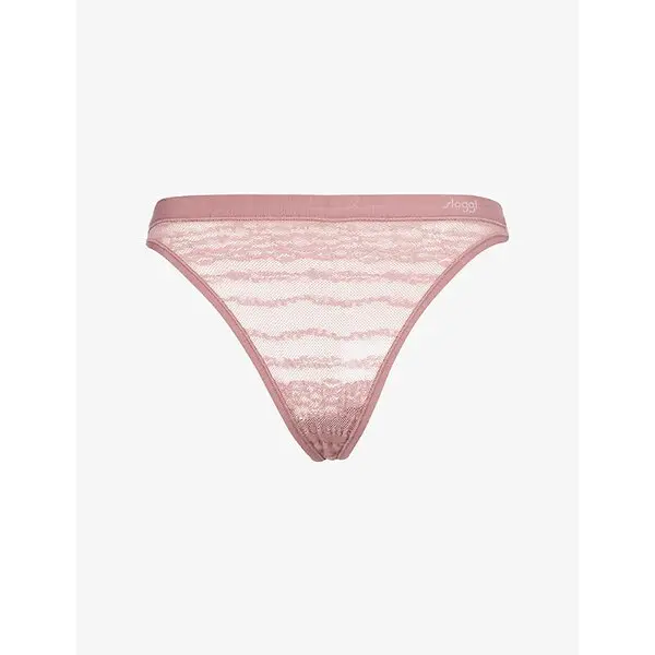 SLOGGI Free Evolve Mid-rise Lace Thong - Date Night Pink