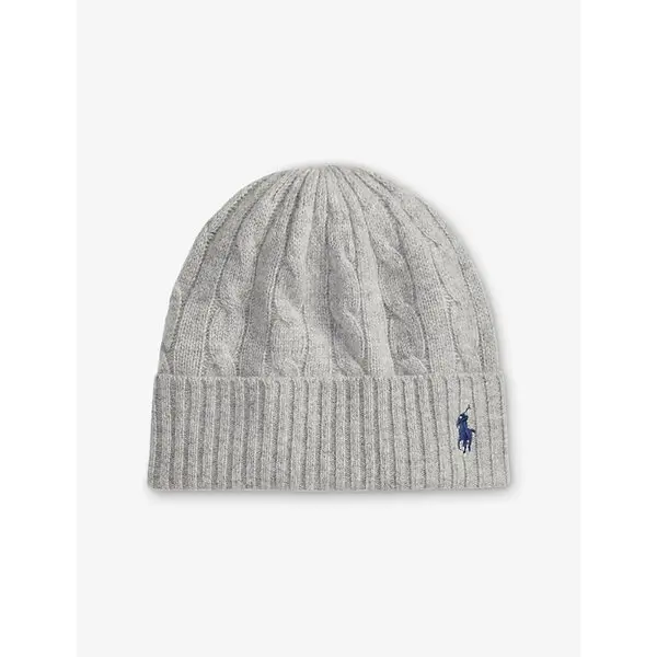 Ralph Lauren Cable-knit Wool And Cashmere Beanie - Soft Grey