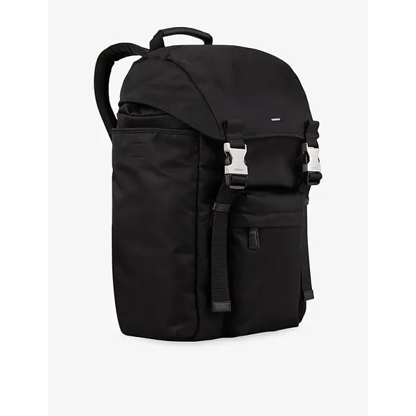 Sandro Logo-plaque Woven Backpack - Black