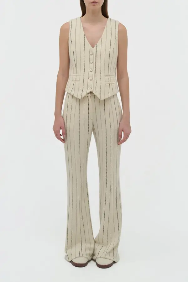 Gabriela Hearst Rhein Pinstripe Flare Pant