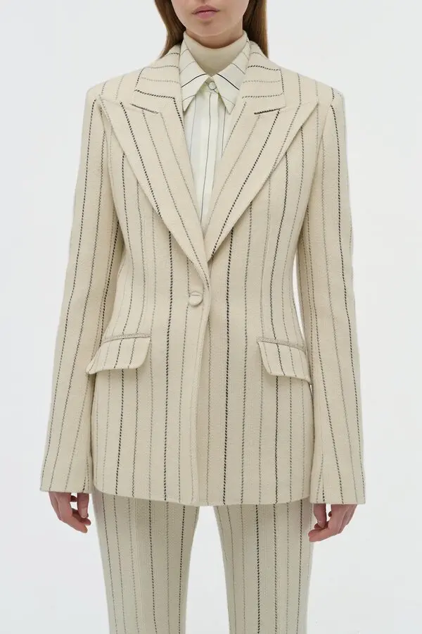 Gabriela Hearst Leiva Pinstripe Wool Cashmere Blazer
