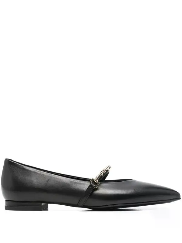 SERGIO LEVANTESI Studded Strap Ballerina Flats - Black