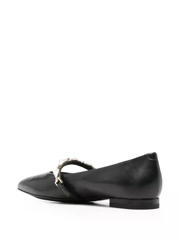 SERGIO LEVANTESI Studded Strap Ballerina Flats - Black