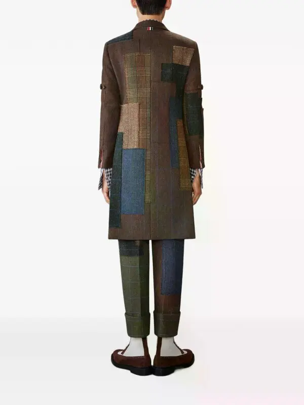 Thom Browne Hunting Tweed Patchwork Coat - Brown