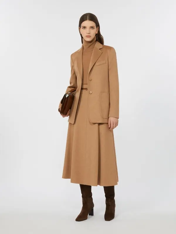 Max Mara Drap Zibeline Baby Hair Blazer - Camel