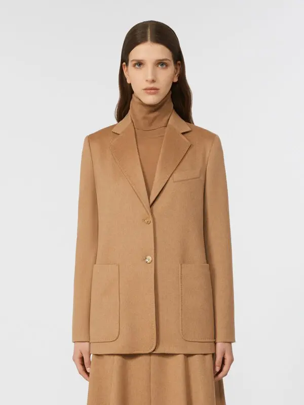 Max Mara Drap Zibeline Baby Hair Blazer - Camel