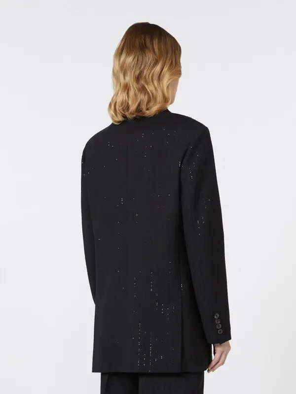 Max Mara Wool And Sequin Embellished Blazer