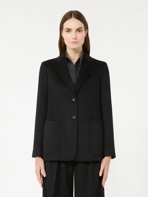 Max Mara Draped Camel Hair Blazer - Black
