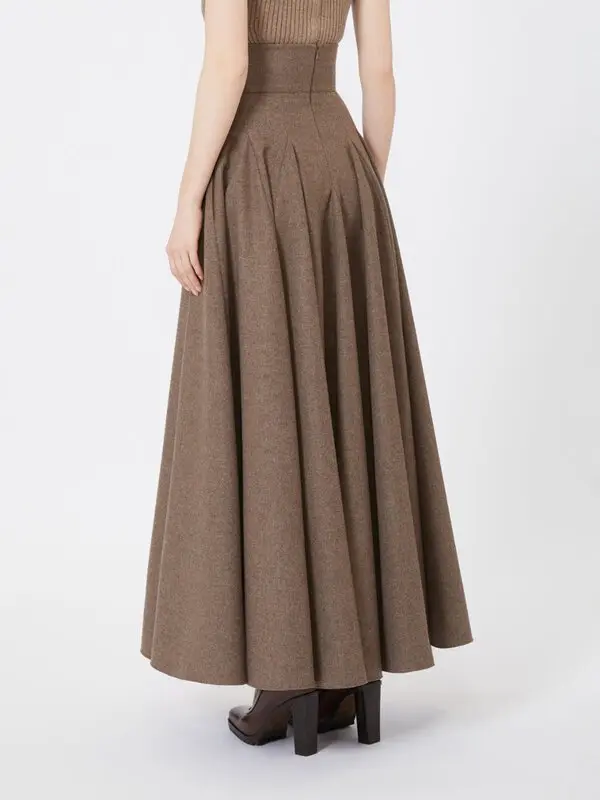 Max Mara Wide Wool Felt Skirt