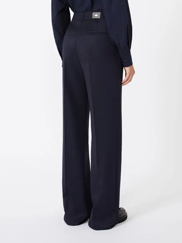 Max Mara Gabardine Wool Trousers - Ultramarine