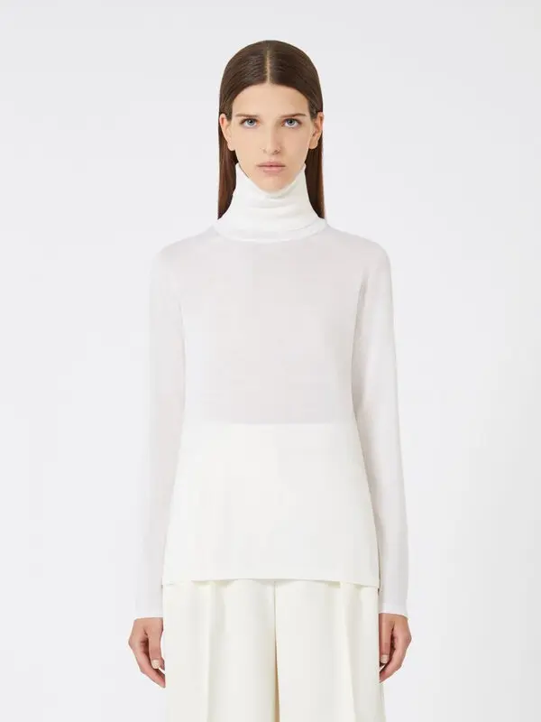 Max Mara Wool Knit Turtleneck Jumper - White