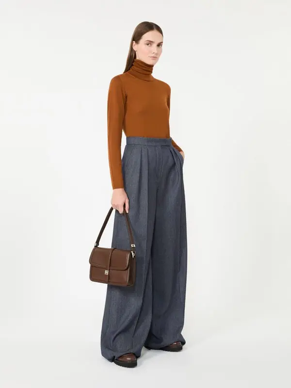 Max Mara Wool Knit Turtleneck Jumper - Brown Bronze