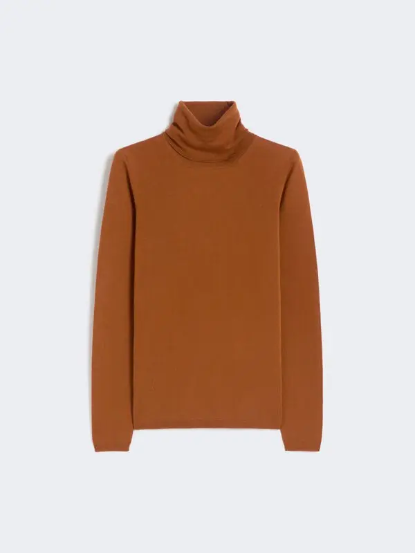 Max Mara Wool Knit Turtleneck Jumper - Brown Bronze