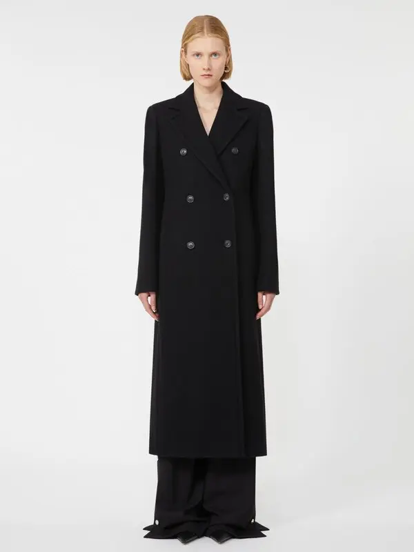 Max Mara Double-breasted Pure Virgin Wool Coat - Black