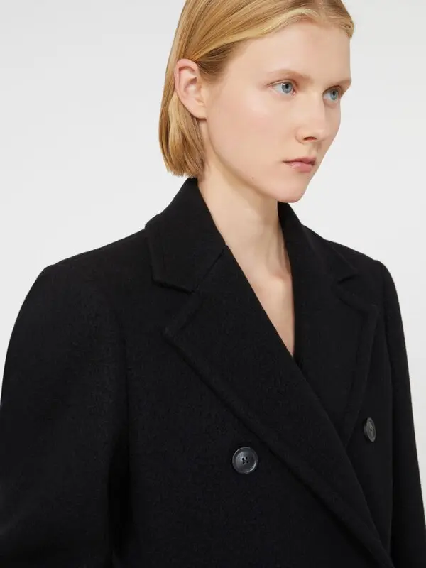Max Mara Double-breasted Pure Virgin Wool Coat - Black