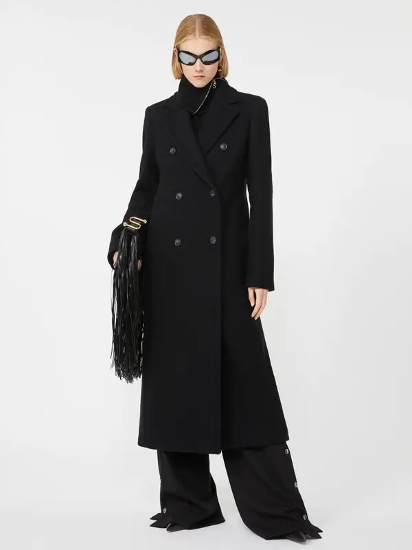 Max Mara Double-breasted Pure Virgin Wool Coat - Black