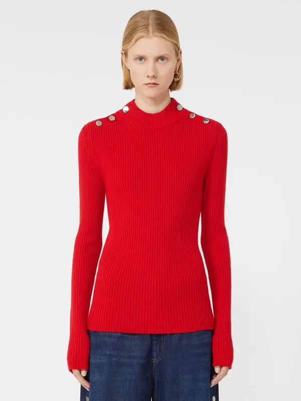 Max Mara Fitted Ribbed Knit Jumper