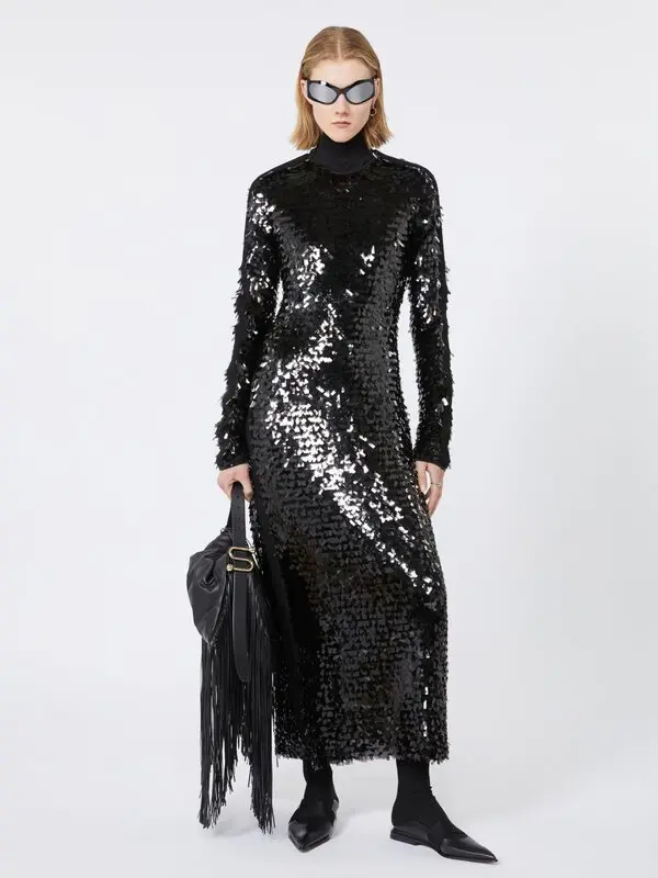 Max Mara Sequin-adorned Jersey Dress