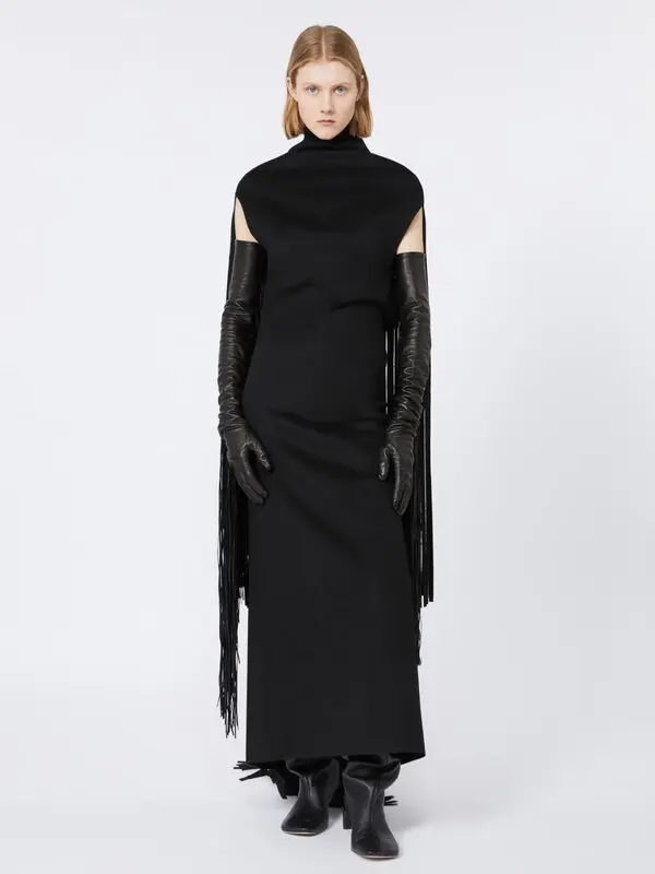 Max Mara Long Gloves With Fringe Detail