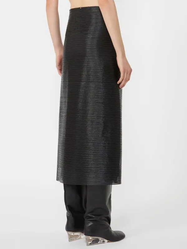 Max Mara Tech Mesh Midi Skirt With Sequins And Fringe