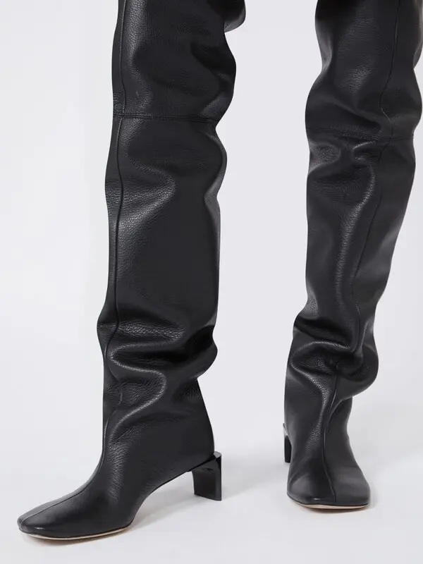 Max Mara Thigh-high Calfskin Boots
