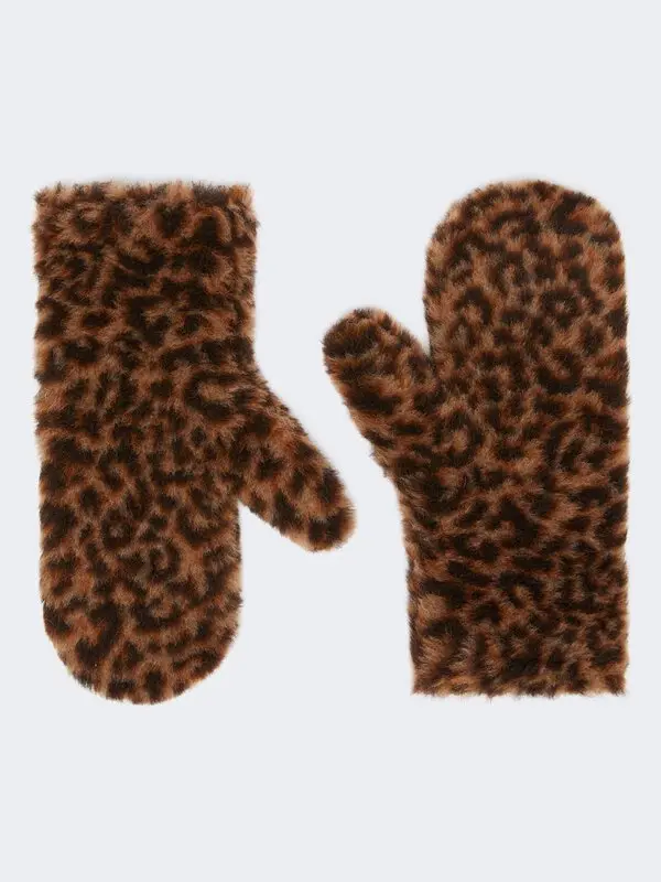 Max Mara Jacquard-knit Alpaca And Wool Teddy Fabric Mittens - Beige