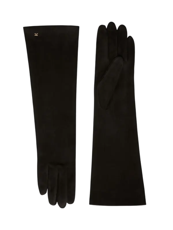 Max Mara Long Suede Nappa Gloves - Black