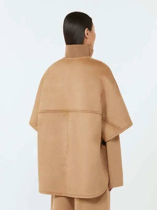 Max Mara Teddy And Suede Effect Fabric Cape