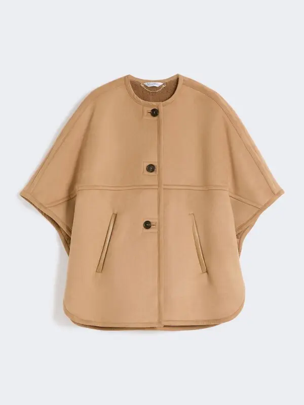 Max Mara Teddy And Suede Effect Fabric Cape