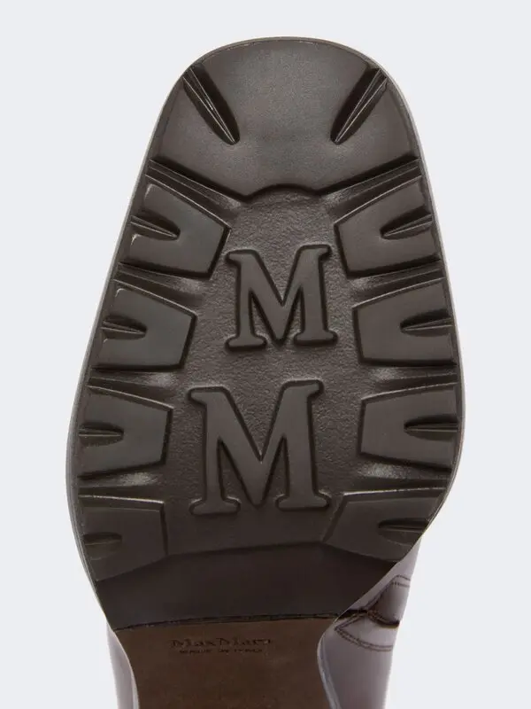 Max Mara Smooth Leather Booties - Cocoa