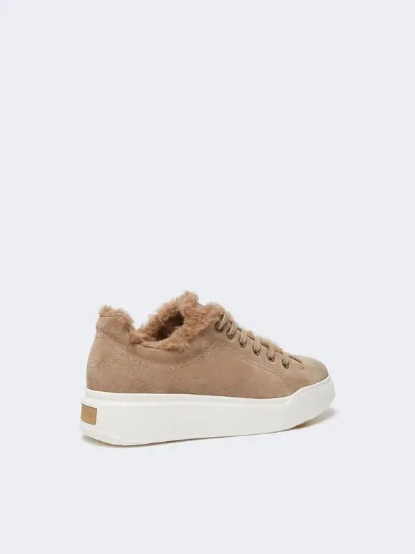 Max Mara Suede And Teddy Fabric Sneakers