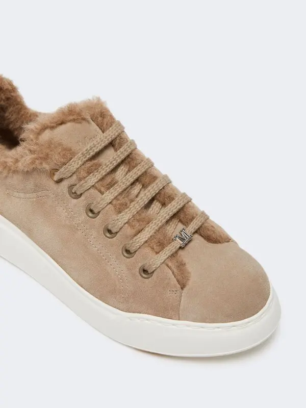 Max Mara Suede And Teddy Fabric Sneakers