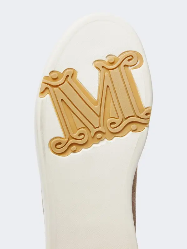 Max Mara Suede And Teddy Fabric Sneakers
