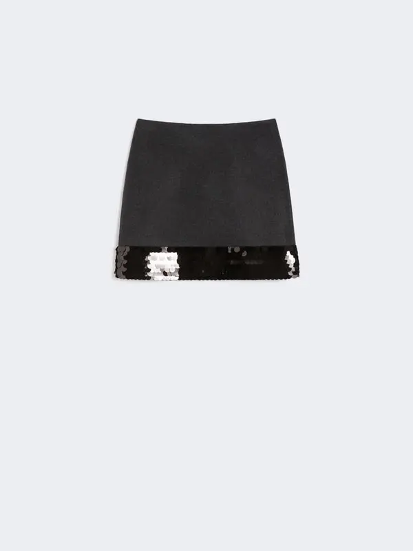 Max Mara Wool Blend Sequin Miniskirt