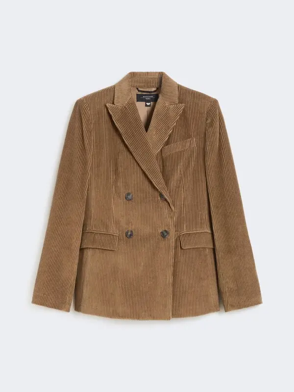 Max Mara Double-breasted Corduroy Blazer - Hazelnut Brown