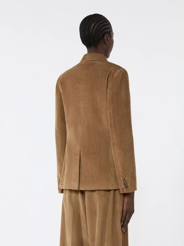 Max Mara Double-breasted Corduroy Blazer - Hazelnut Brown