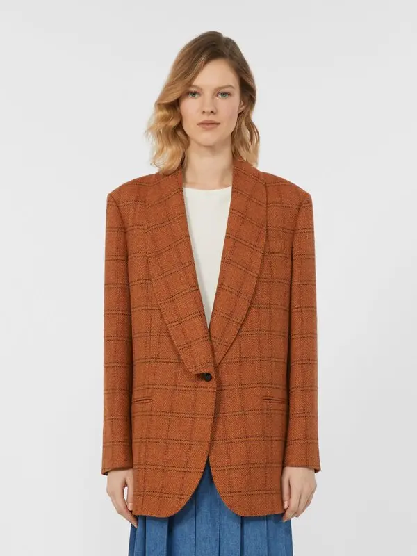 Max Mara Patterned Wool Blend Blazer